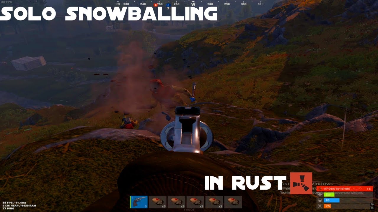 solo snowball rust on vanilla x2 - YouTube