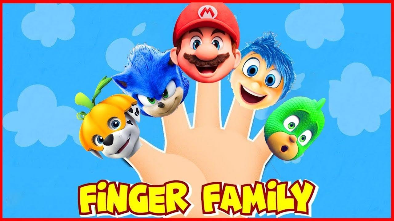 Finger Family Song COVER The Super Mario Bros Sonic PJ Masks Inside ...