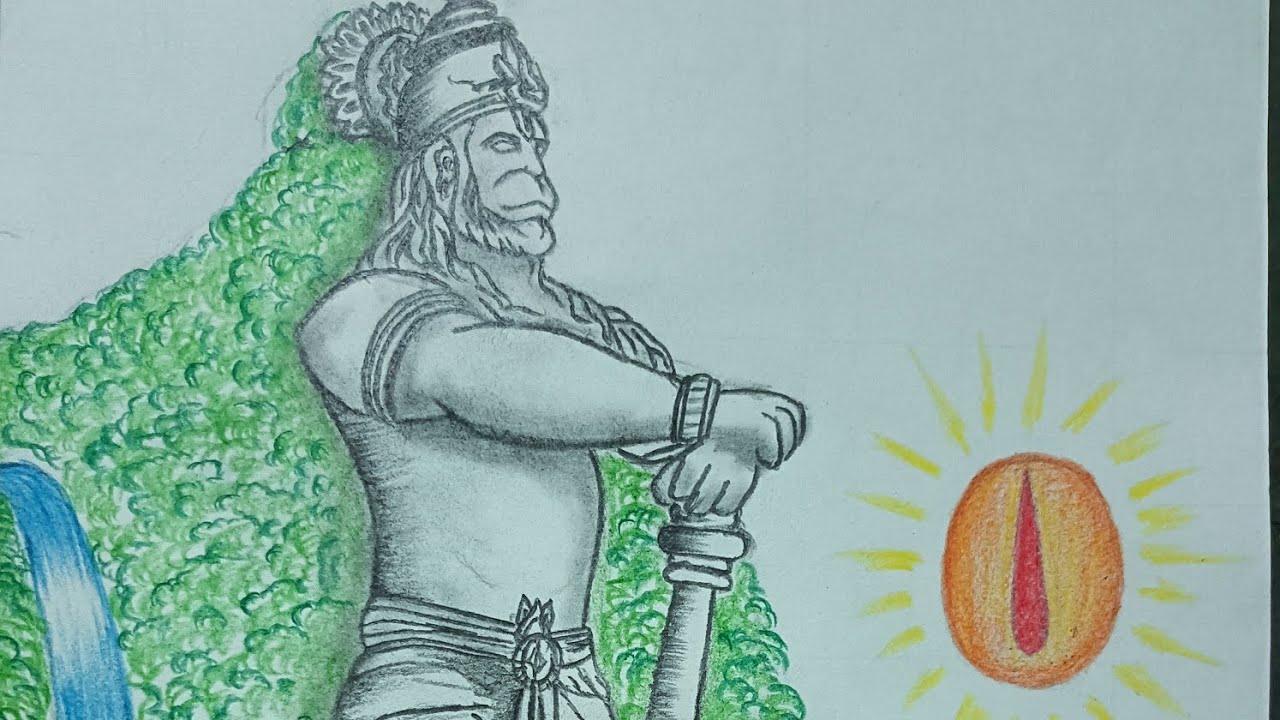 Hanu💥Man Sketch 🚩 || Tutorial Hanuman Sketch || Balaji Arts - YouTube