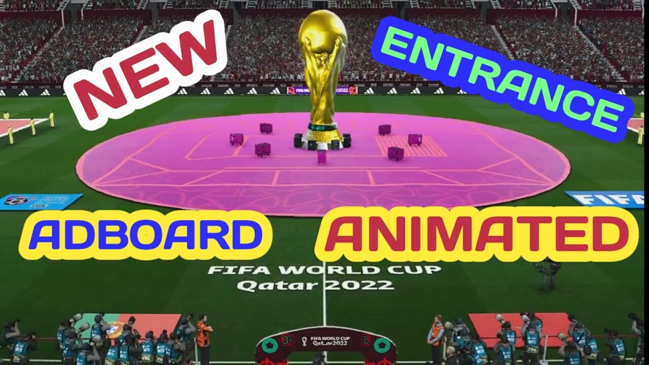 PES 2021 Animated Video Adboards Update & Entrance World Cup Qatar 2022 ...