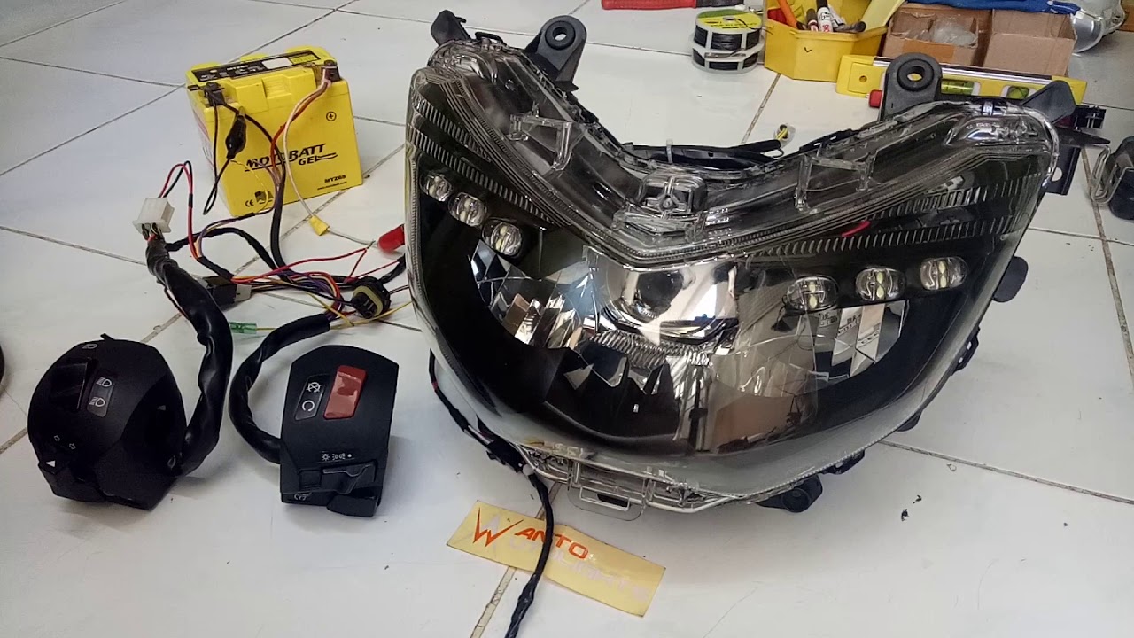 Penjelasan detail modif lampu depan Nmax pakai fitur Leveling - YouTube