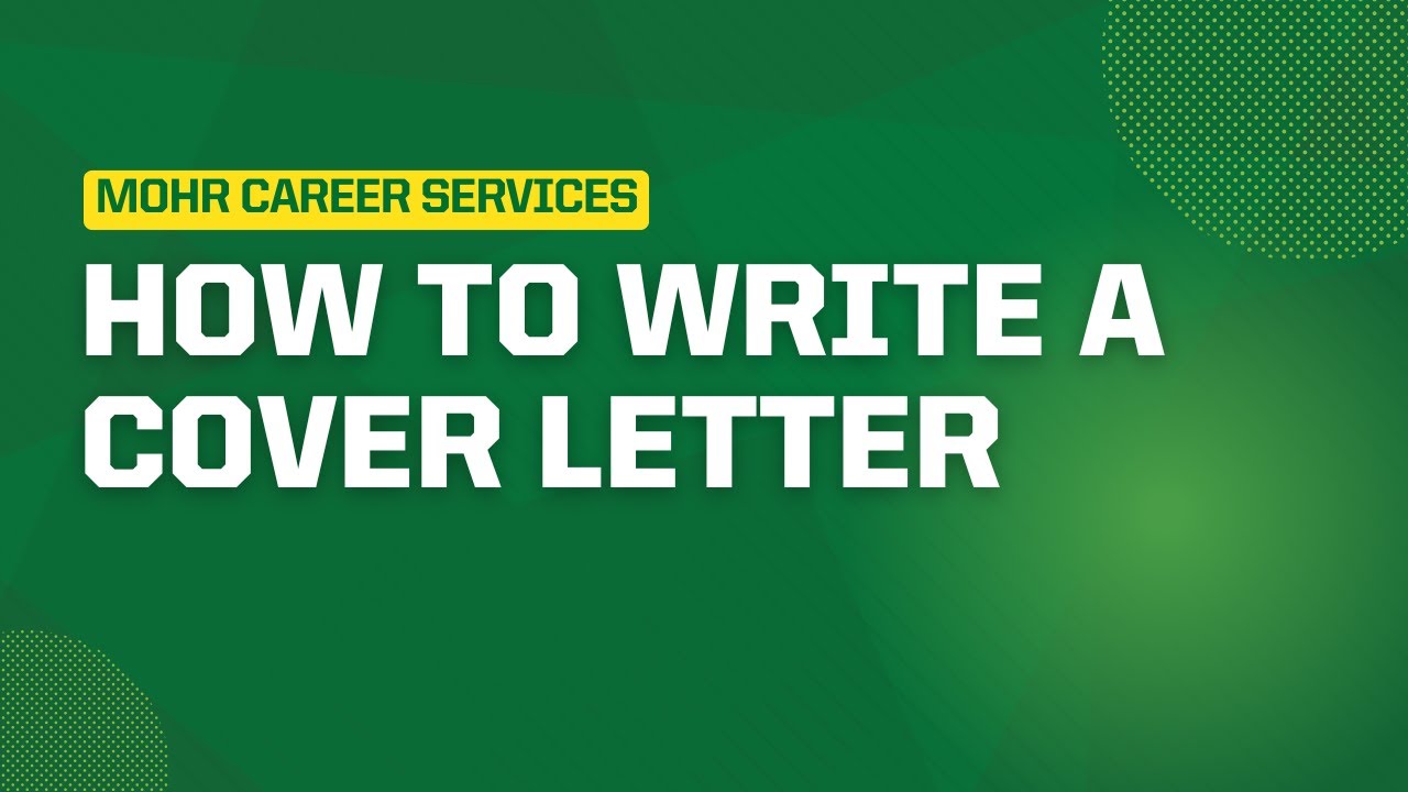 How to Write a Cover Letter - YouTube