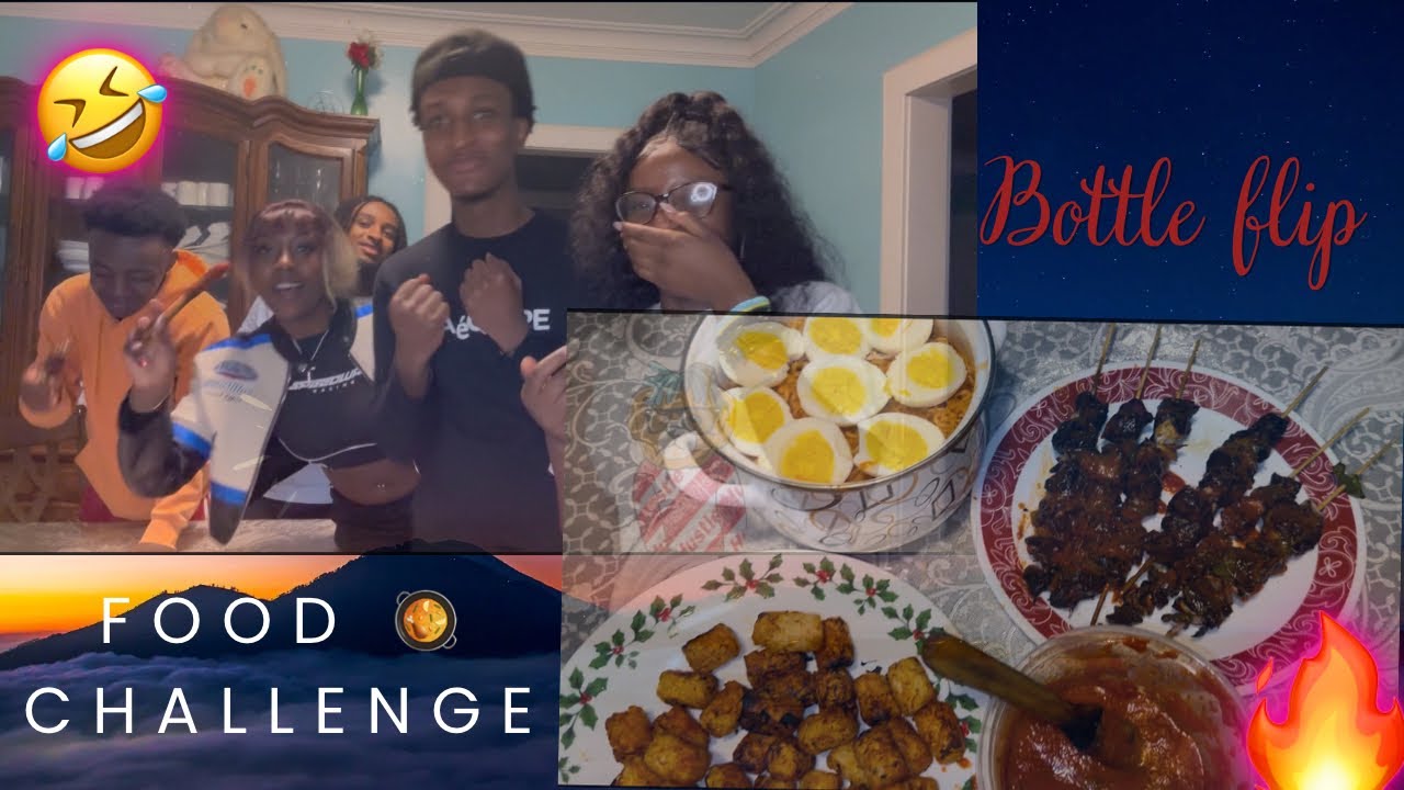 Bottle flip food challenge 🤣🔥 - YouTube