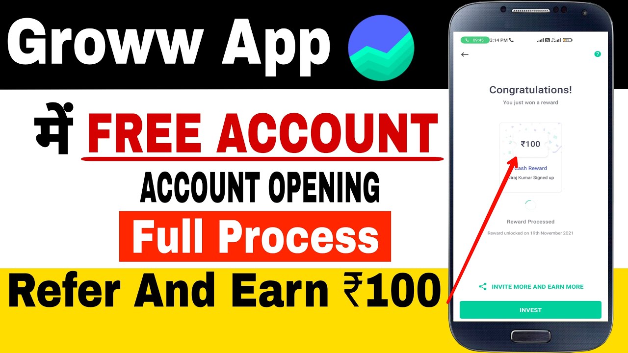 How To Open Grow Demat Account Online | ₹100 Cashback For Grow Account ...