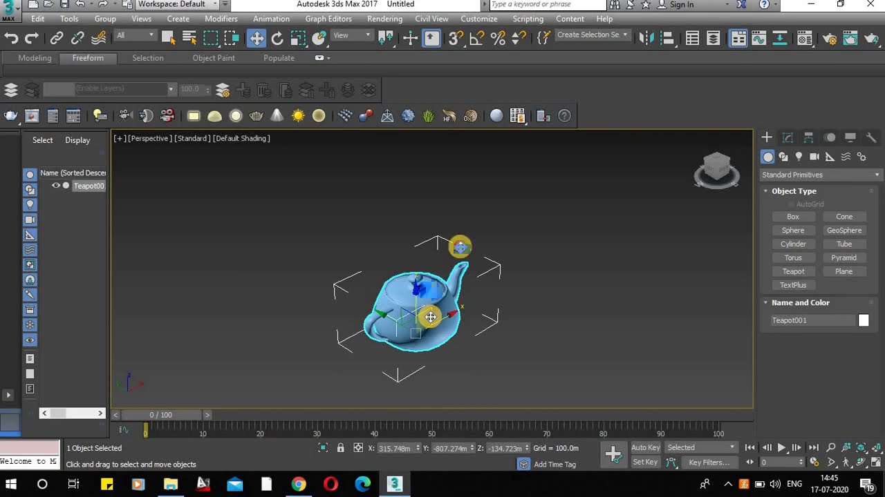 3DS MAX Tutorial - 5. MOVE, COPY, ROTATE, SCALE - YouTube