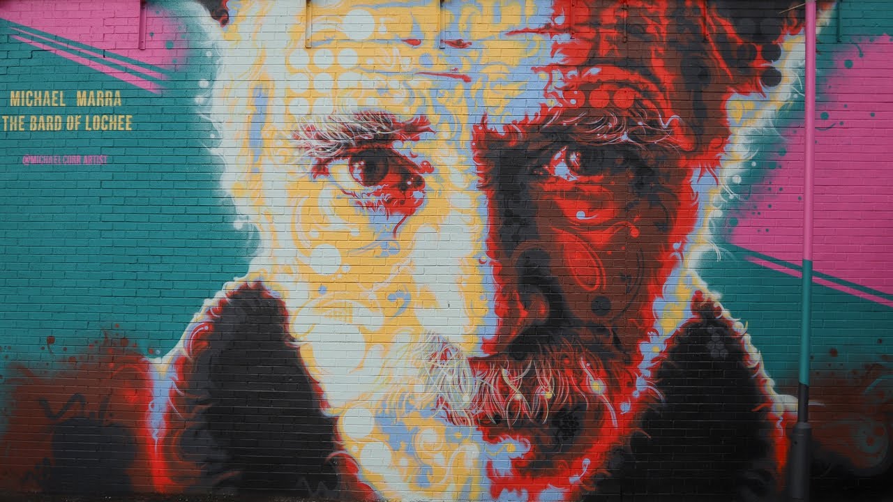 Michael Marra Murals - Portrait Spray Paint - Michael Corr Artist - YouTube