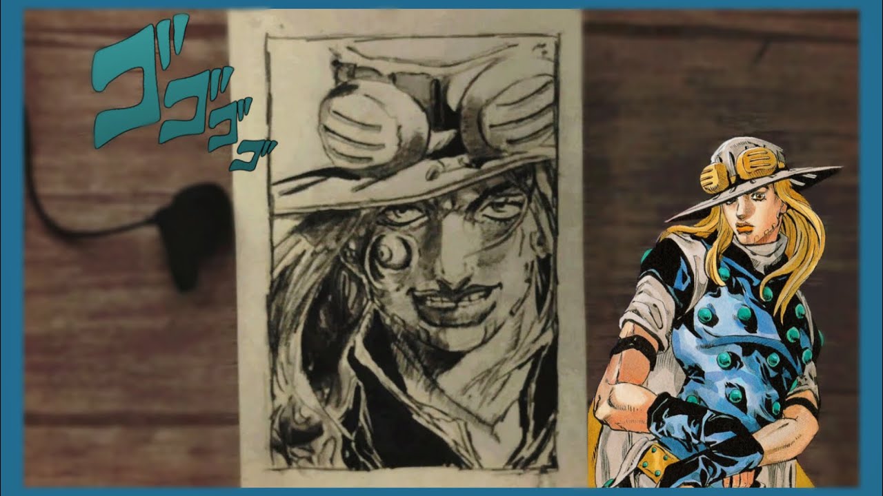 Drawing Gyro Zeppeli - Jojo Bizarre adventure - ASMR |No Talking| - YouTube