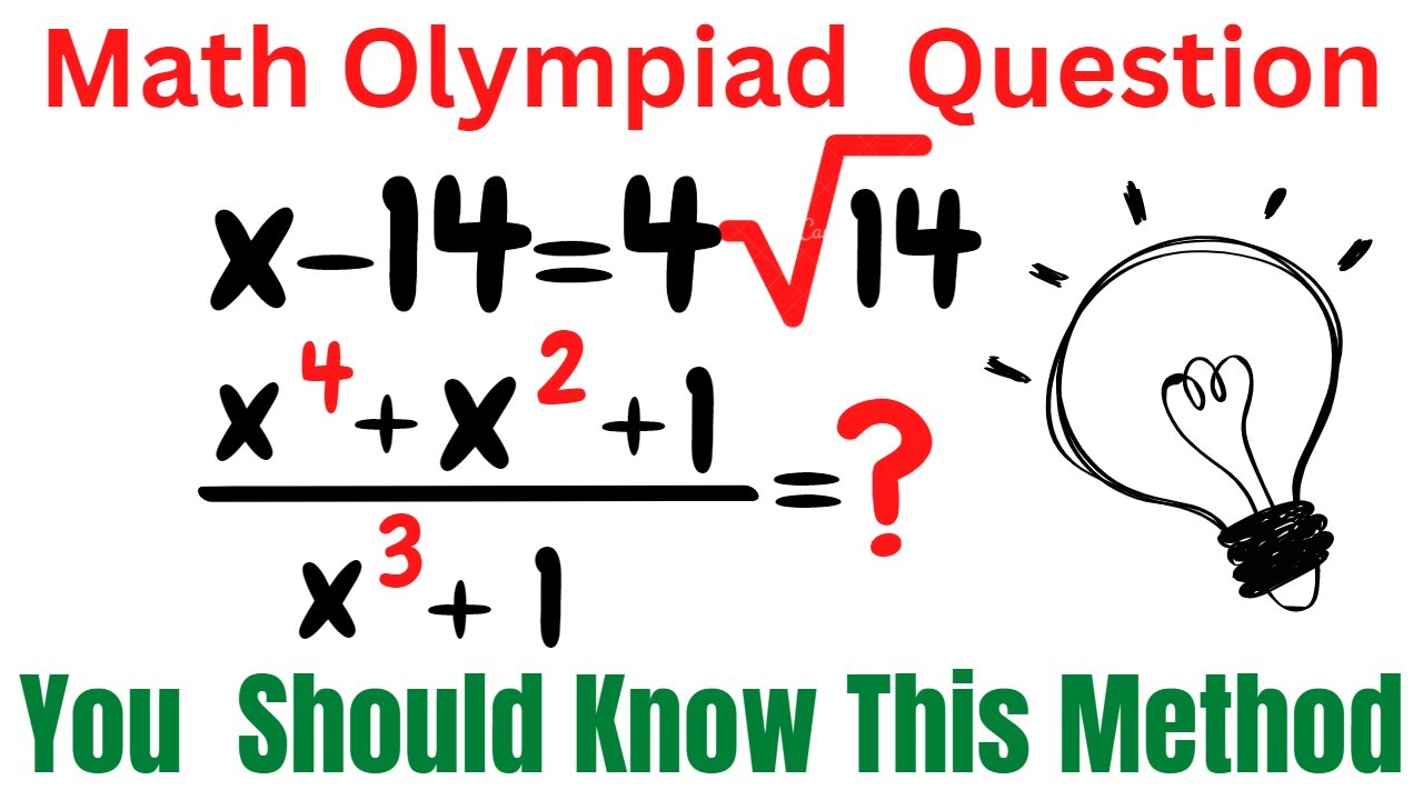 How to Solve Algebraic Problem | You Should Know This Trick | Olympiad ...