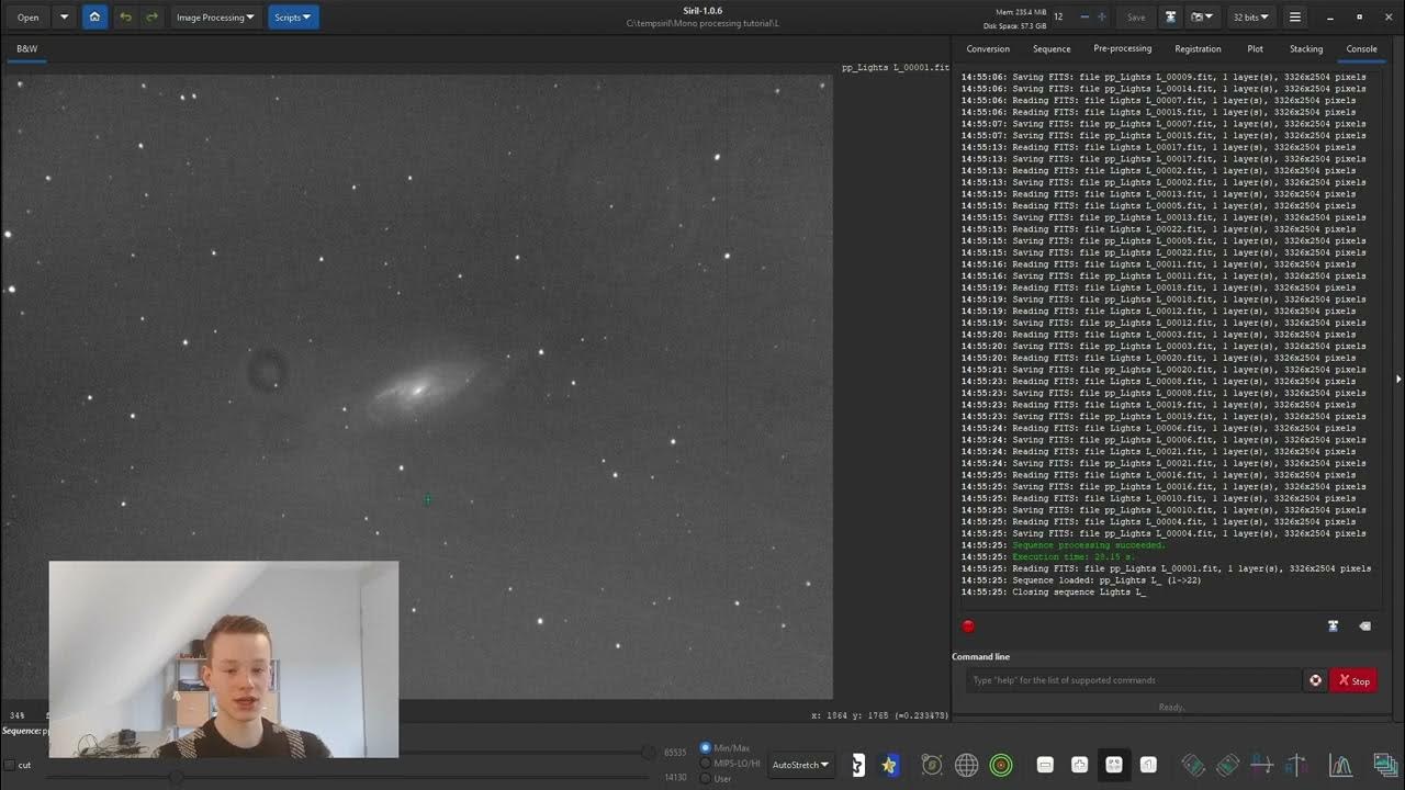 Updated beginner mono processing tutorial using Siril and Photoshop - YouTube