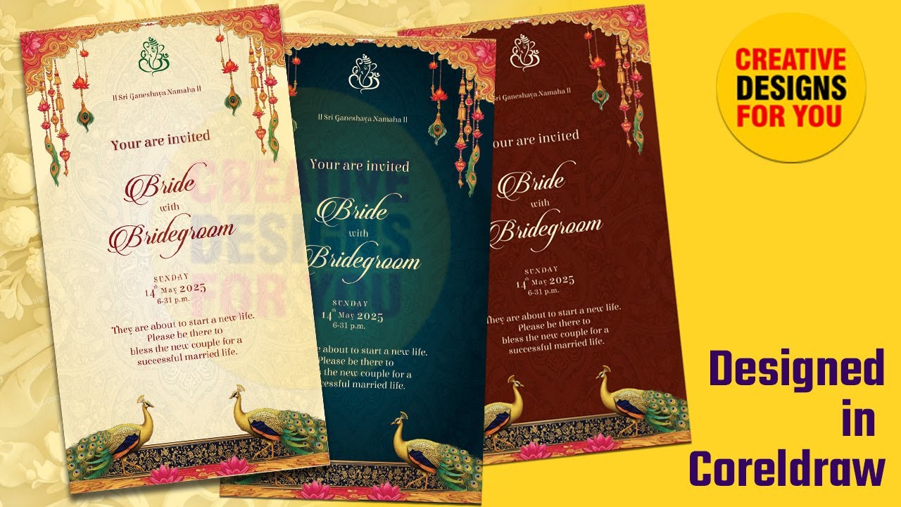 Created AMAZING Wedding Invitations in CorelDraw | Whatsapp Invitation ...