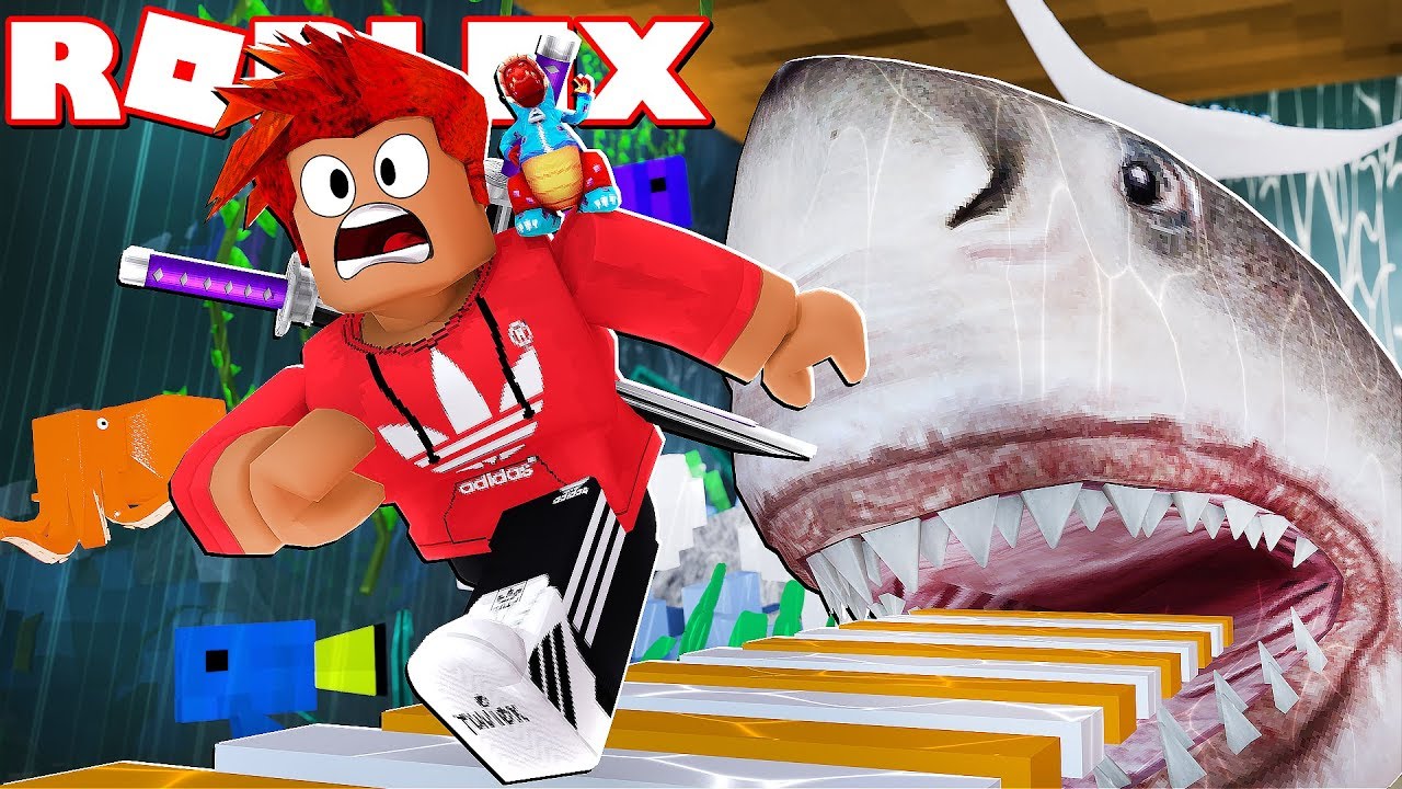 (NEW!!) ESCAPE THE EVIL SHARK AQUARIUM OBBY!! - YouTube