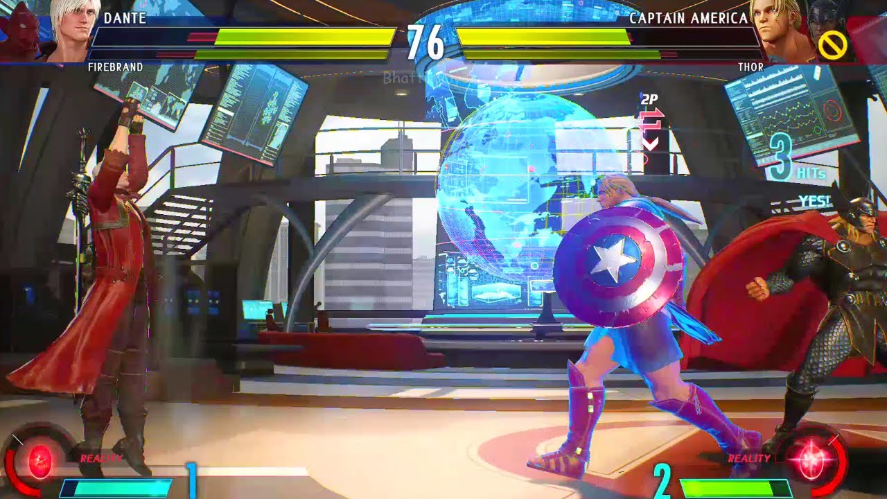 Dante & Firebrand VS Captain America &Thor - Hardest AI - Marvel vs ...