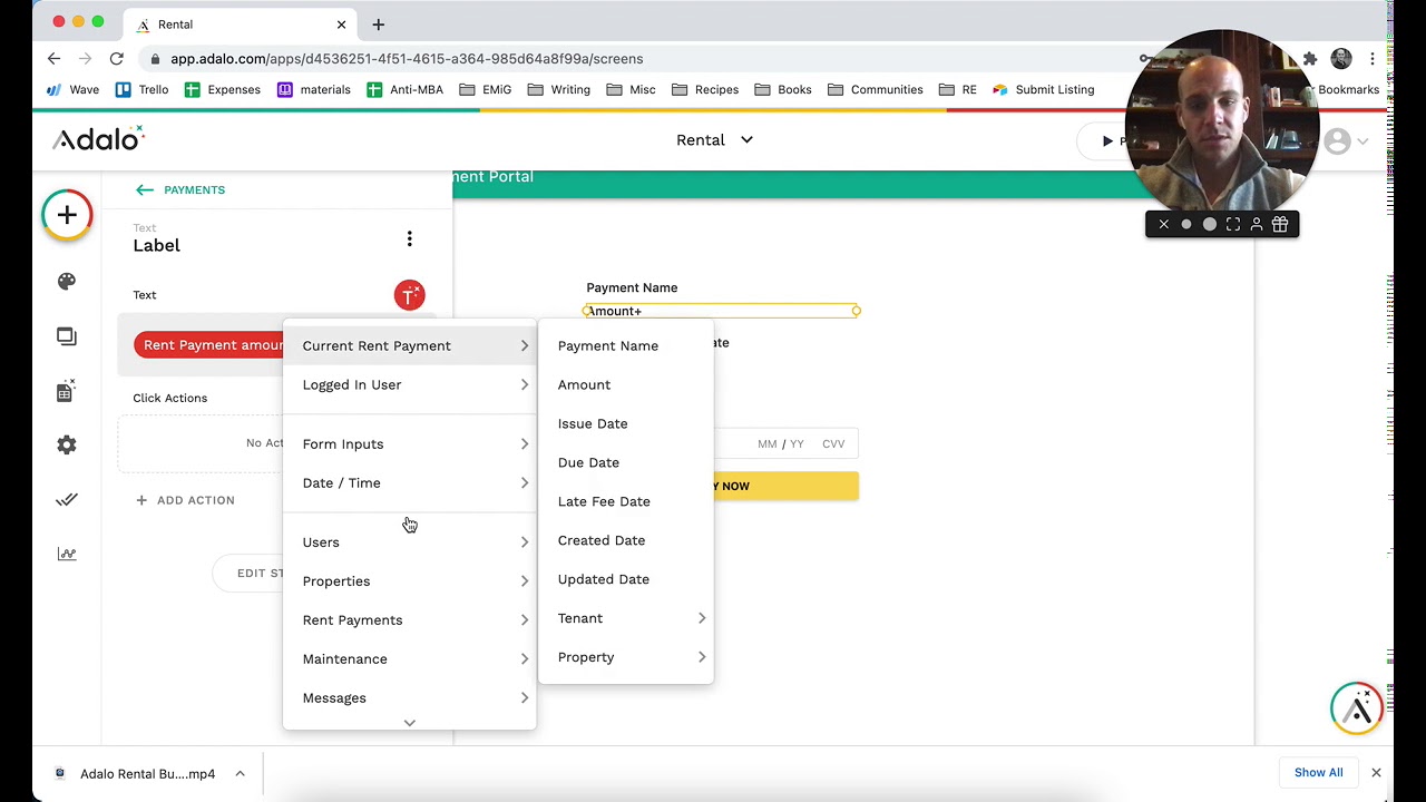 Adalo Rental Build Payments pt 2 Video #7 - YouTube