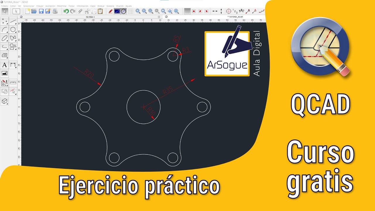 QCAD ejercicio práctico - YouTube