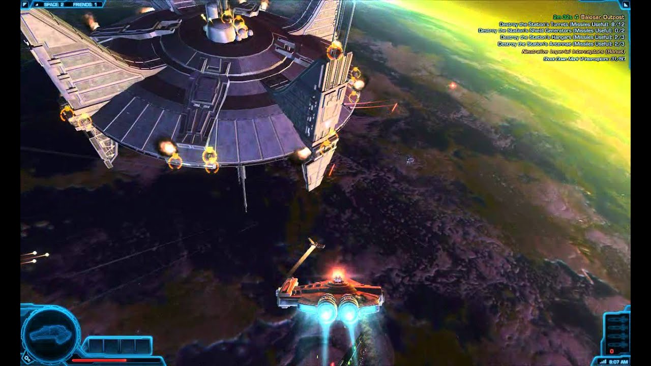 swtor space combat smuggler ship - YouTube