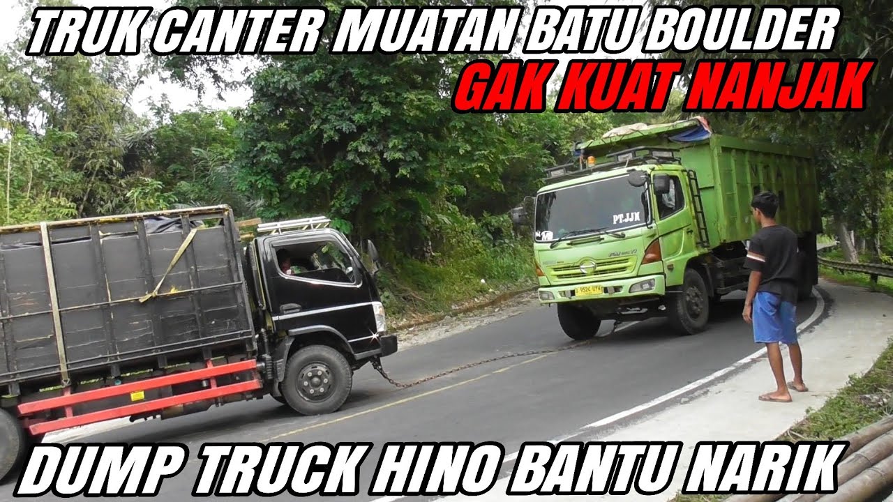 Gak Kuat Nanjak Ditanjakan Tepung Kanjut Truk Canter Muatan Batu ...