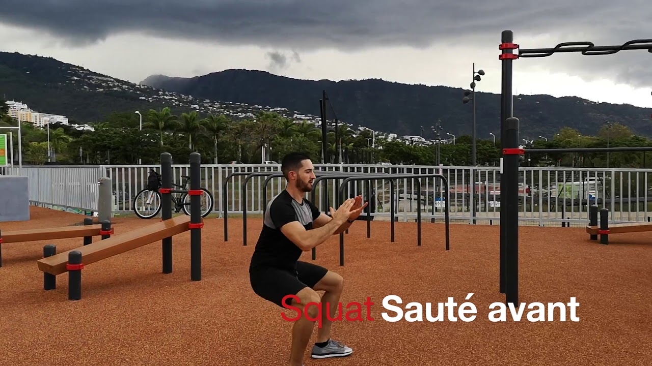 Squat sauté avant - YouTube