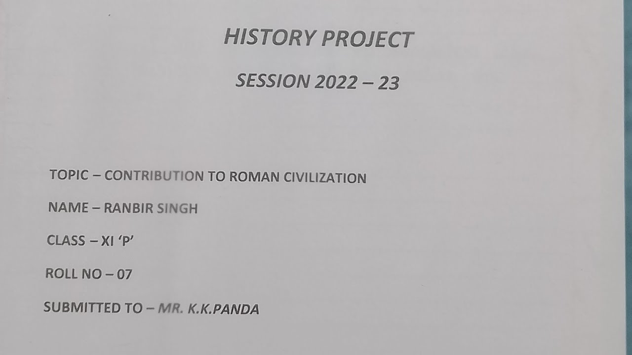 CONTRIBUTION TO ROMAN CIVILIZATION | HISTORY PROJECT CLASS 11 | BY ...