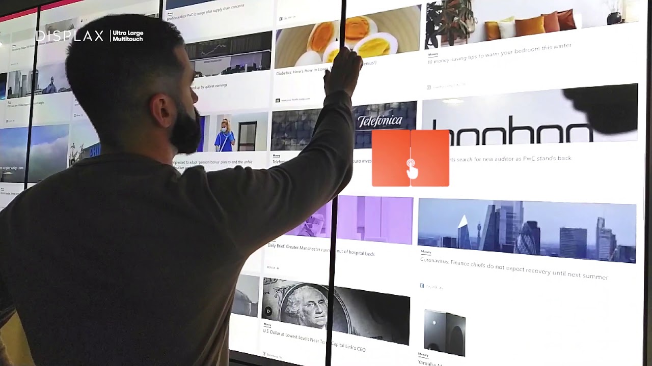 DISPLAX TILE, the way to easily implement Touch Video Walls - YouTube