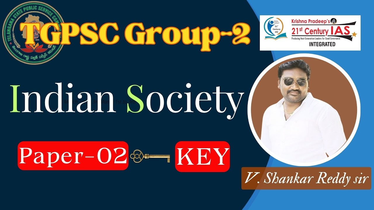 TGPSC Gr2 Paper 02 Indian Society Key Explanation Dec 2024 - YouTube
