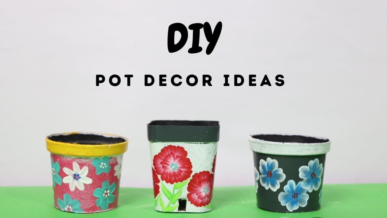 Easy Pot painting | Mini Pot painting | DIY Pot Decoration | Small pot ...