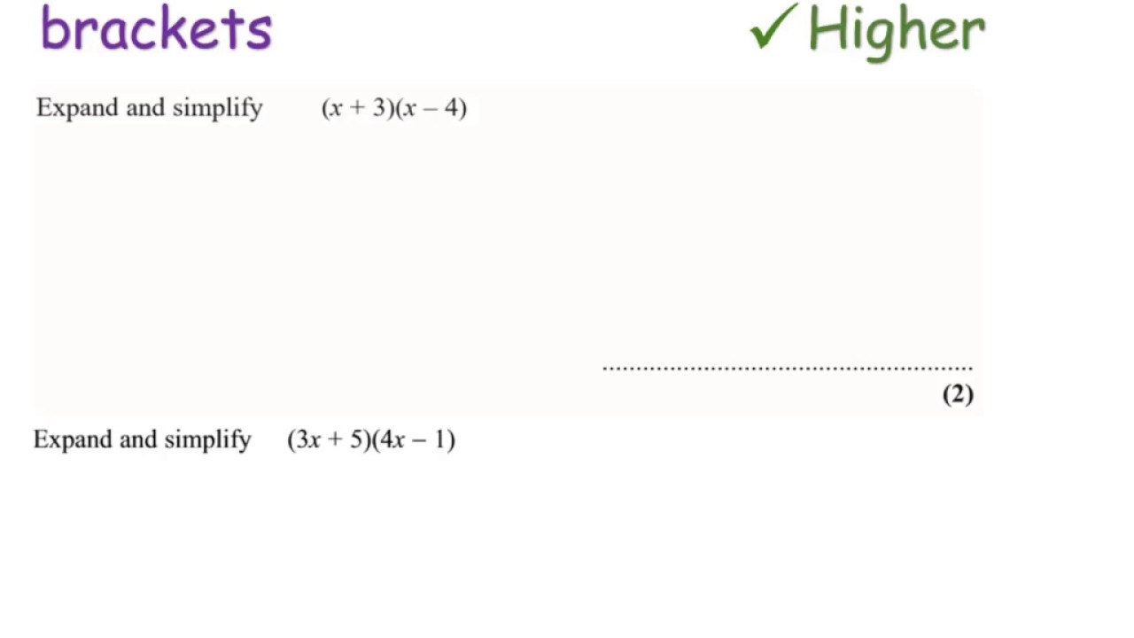 Expanding double brackets | Foundation and Higher GCSE | JaggersMaths ...