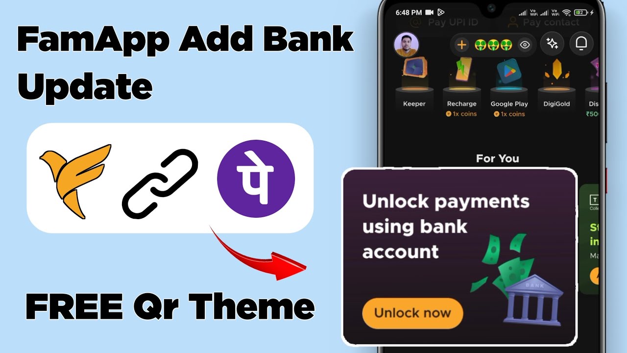 fampay new update add bank account in fam pay. famapp free QR theme ...