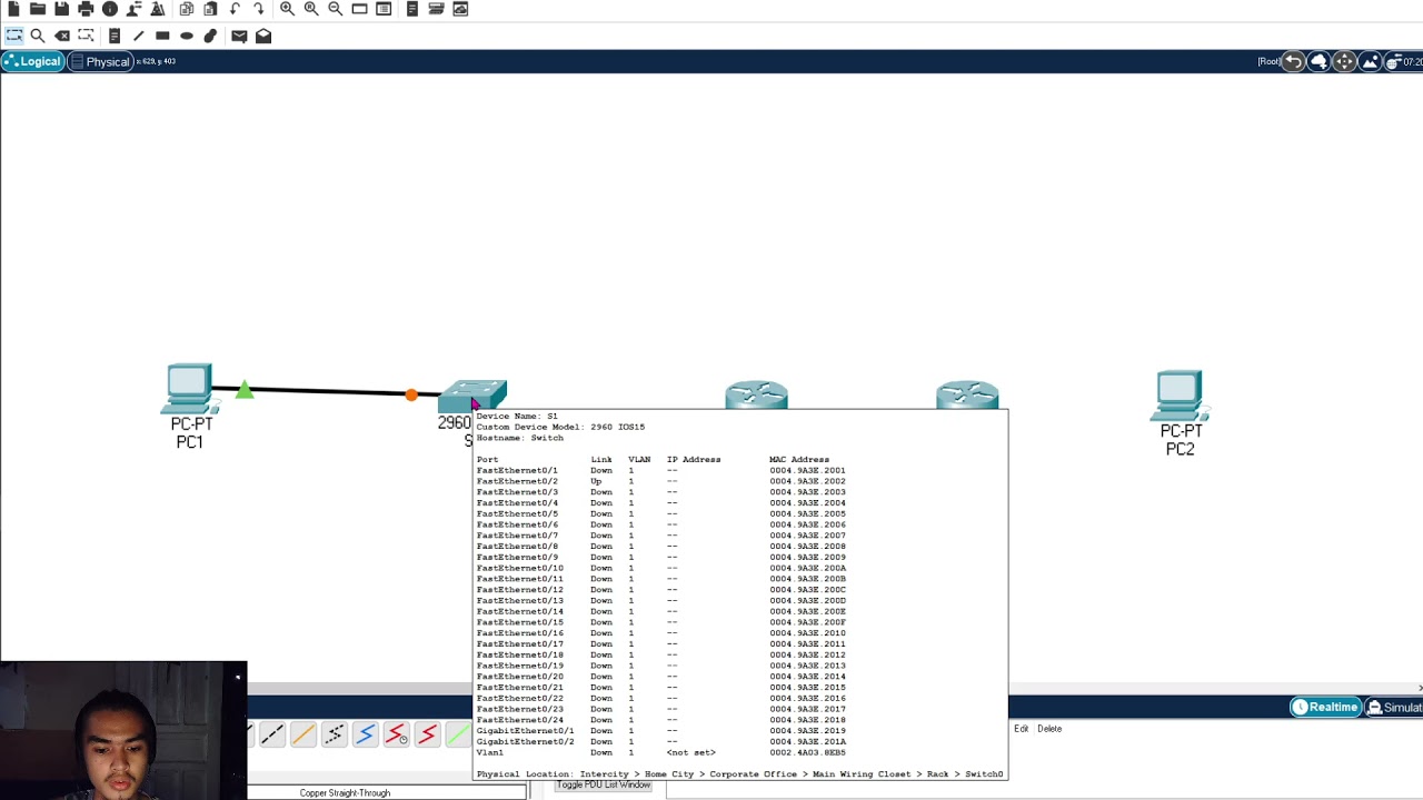Cable a network according to the Topology Diagram - YouTube