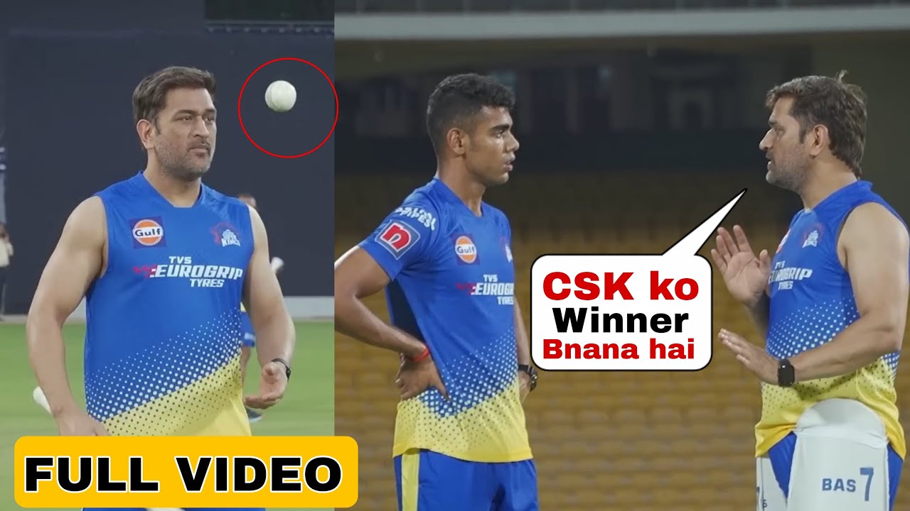 Watch M.S. Dhoni and his team on practice and Dhoni bowling to his ...