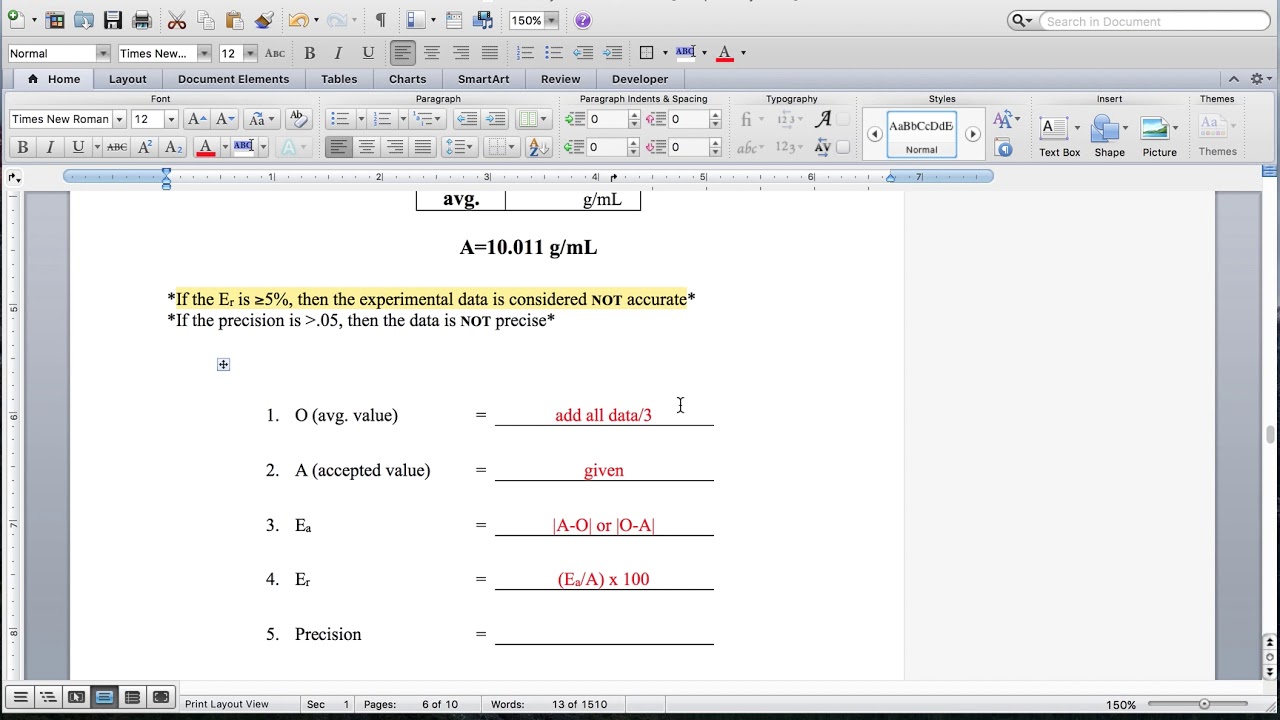 Accuracy and Precision Calculations in Chemistry - YouTube