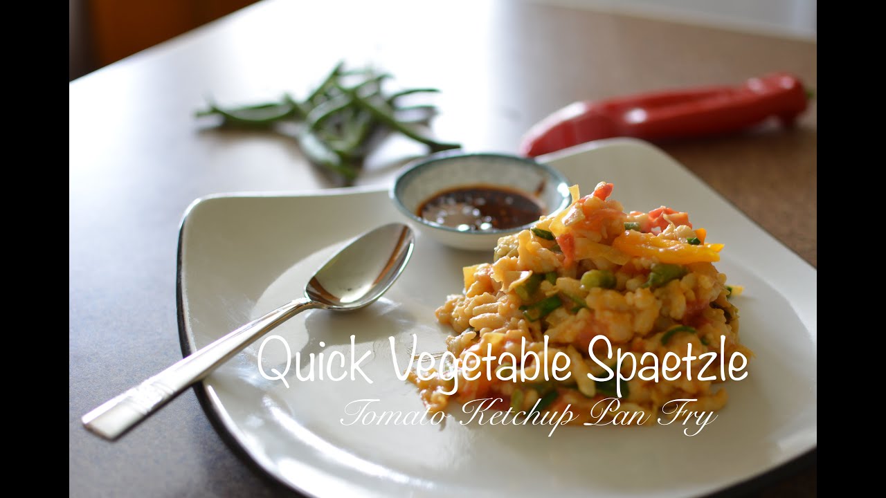20 minutes Pan Fried Vegetable Spaetzle (Vegan) - YouTube