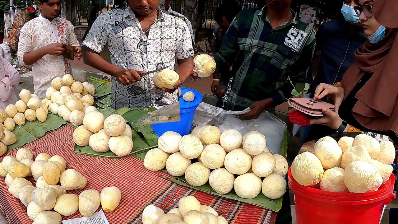 This Man Sells Extremely Yummy Fruits Coconut Flower or Fufa! Spongy ...