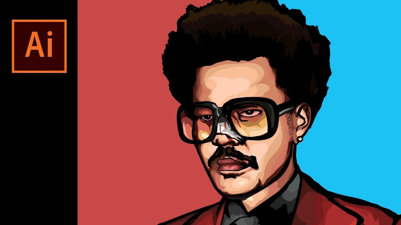 Drawing "The WEEKND" | Adobe Illustrator #afterhours - YouTube