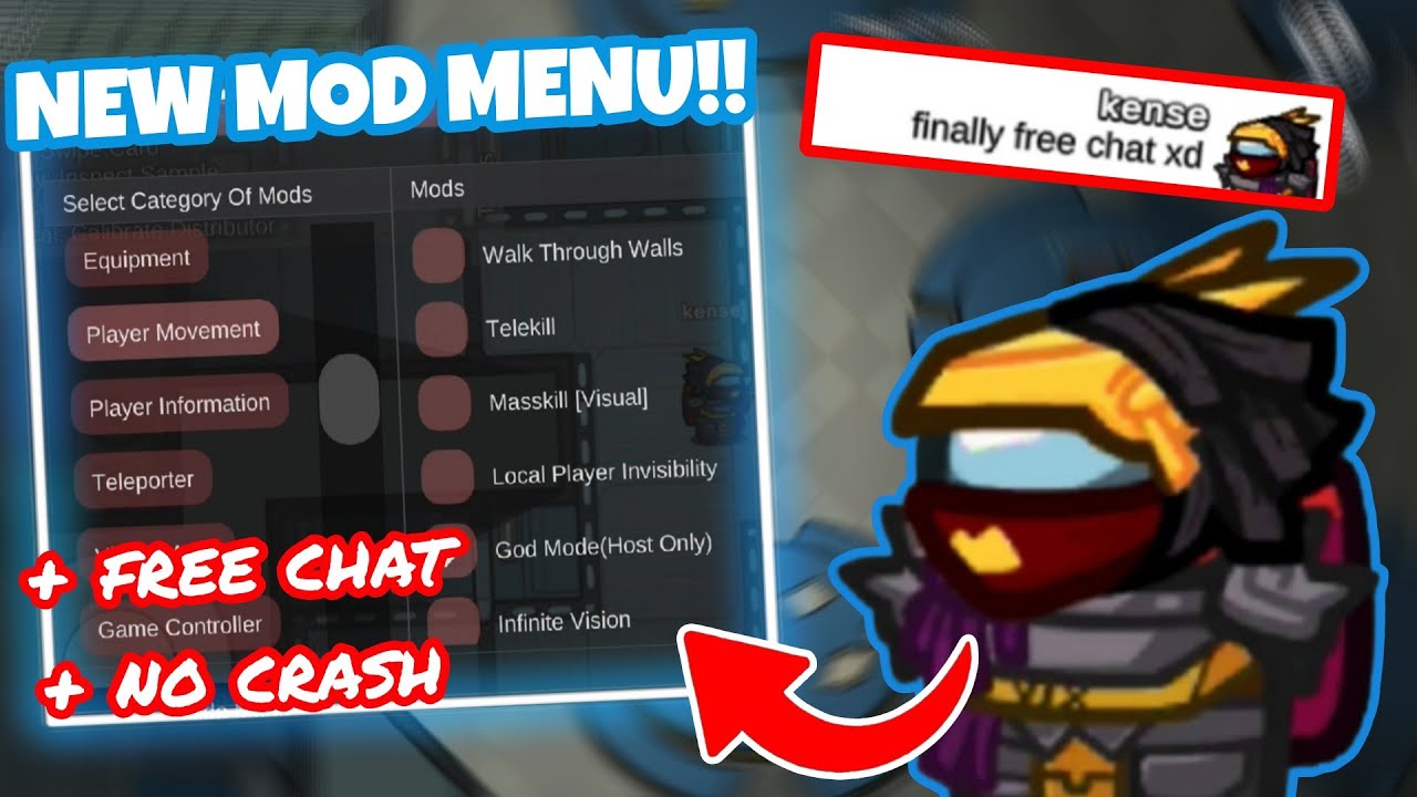 Among US | NEW MOD MENU!! & BEST MEGA MENU 2023!! (free chat+no crash ...