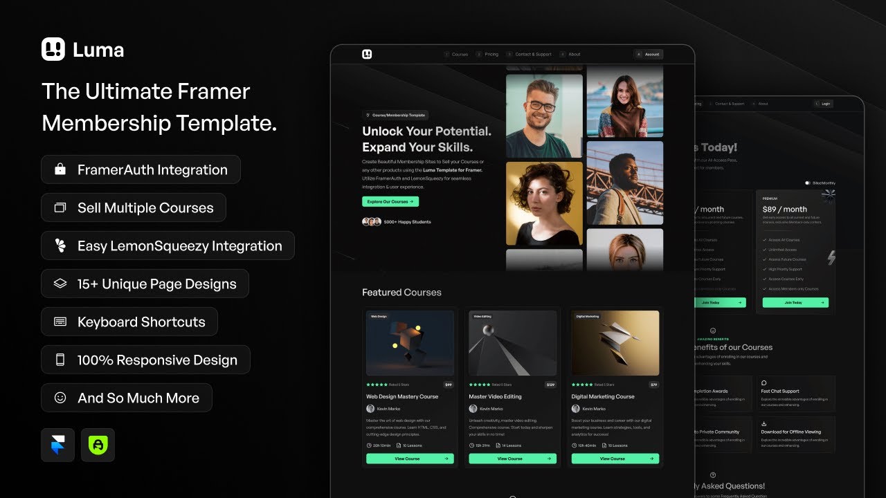 Introducing Luma - Most Powerful Membership Template for Framer - YouTube