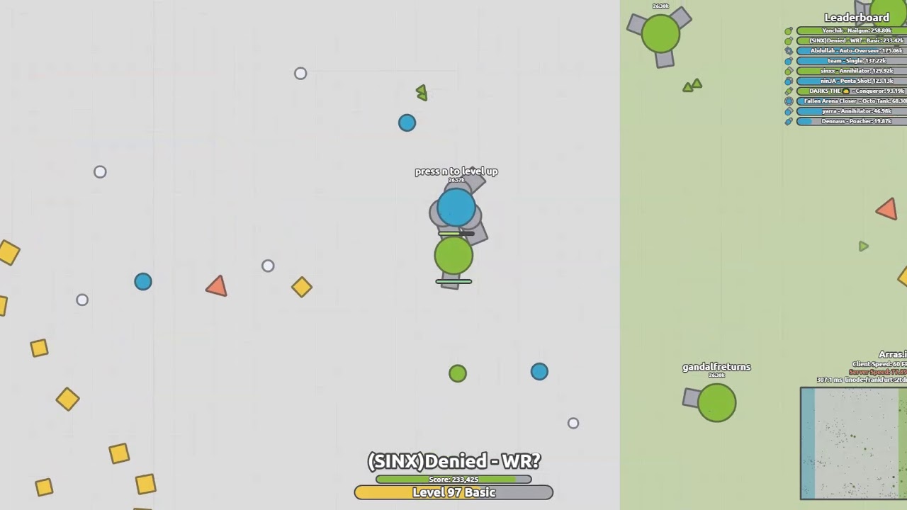 Arras.io basic tank WR 1.48mil (2TDM) - YouTube