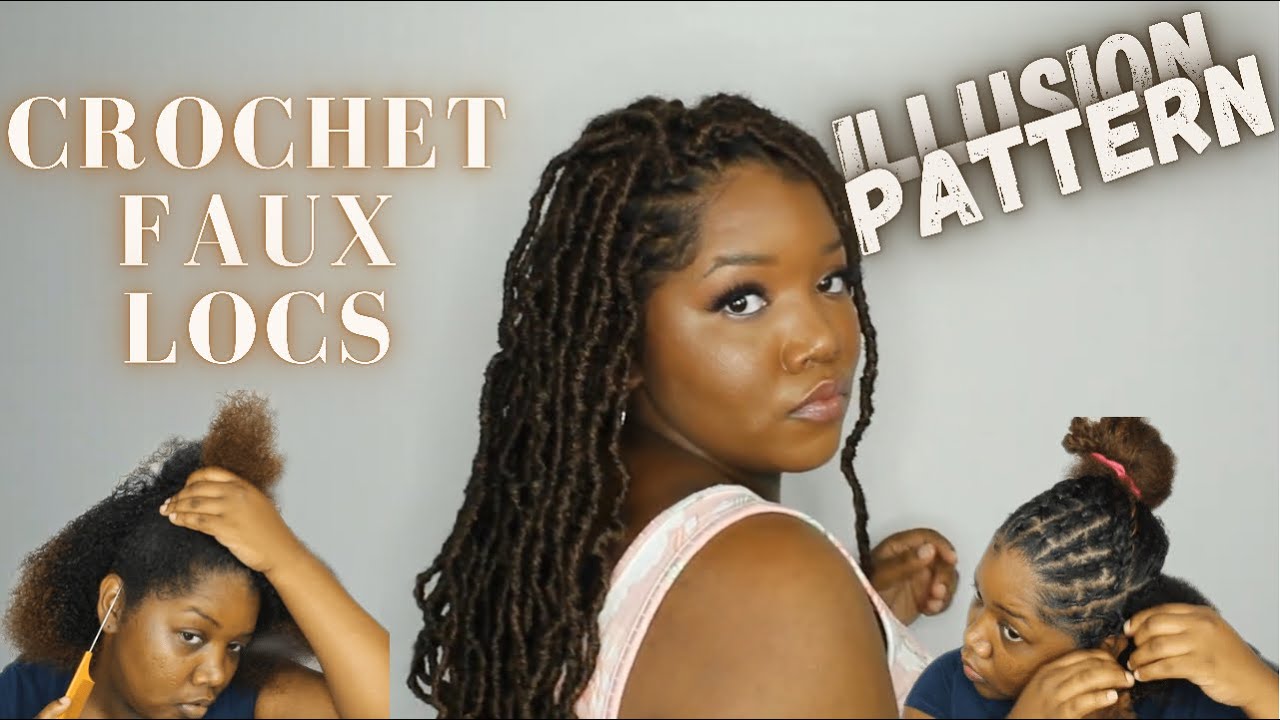 How To: Crochet Faux Locs| Illusion Pattern| Braidless| Rubberband ...