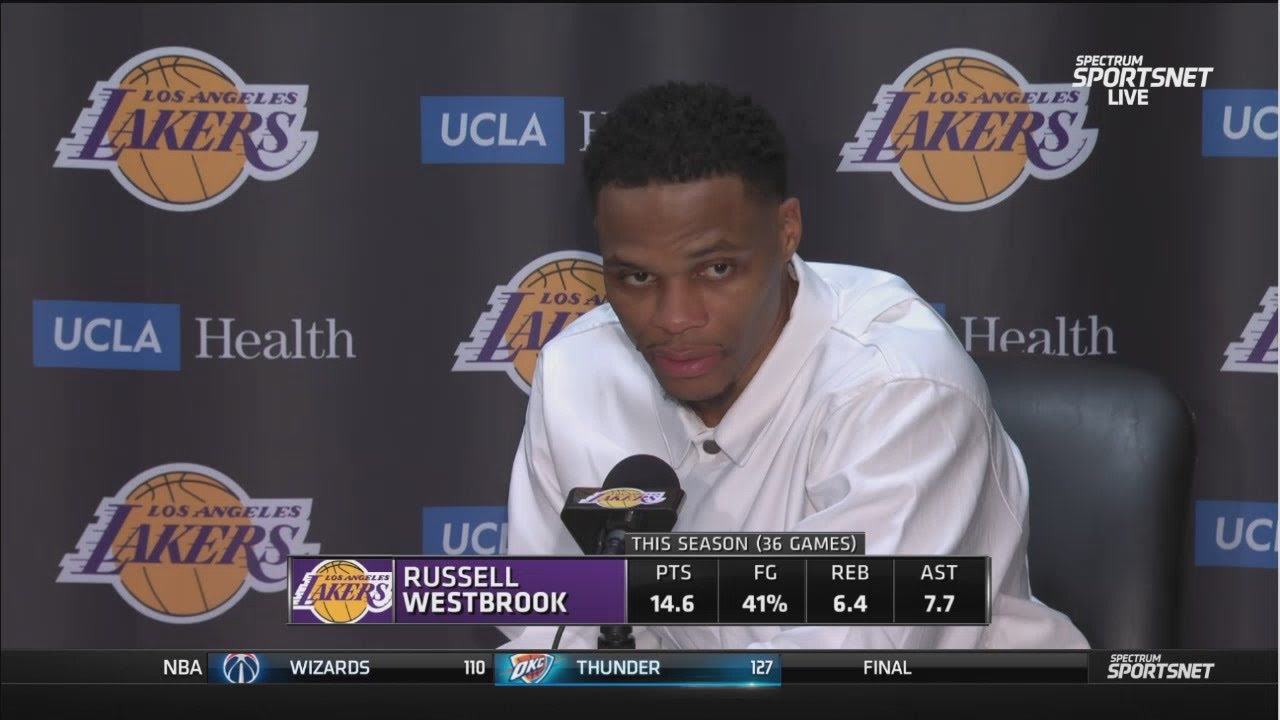 Russell Westbrook Postgame Interview | Los Angeles Lakers blowout ...