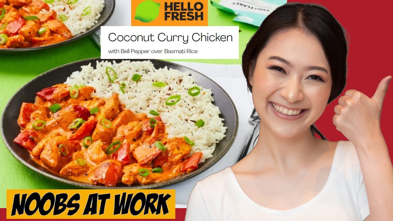 Hello Fresh Review - Coconut Curry Chicken with Bell Pepper over ...