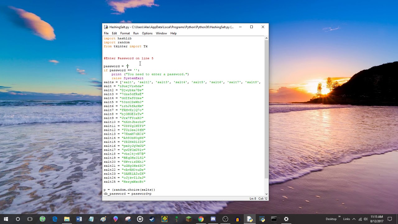 Salt Hashing With Python Youtube