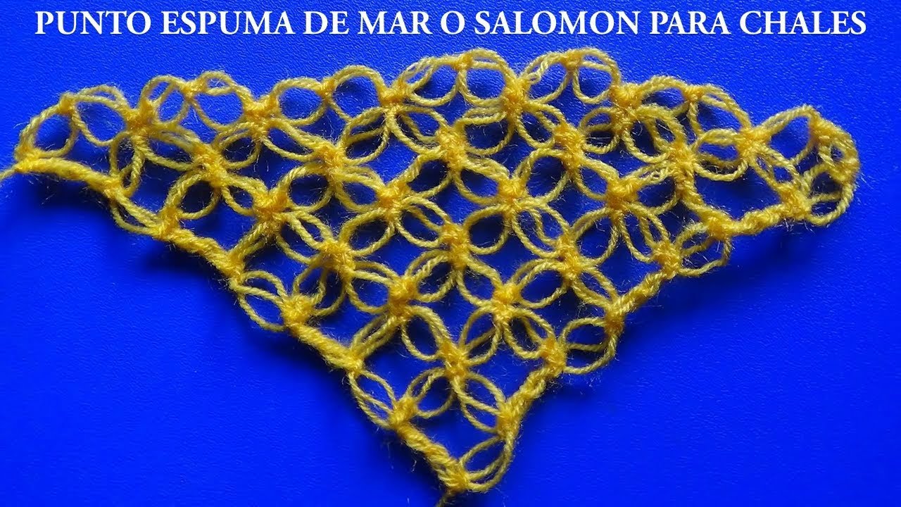 Punto a crochet ESPUMA DE MAR O NUDO DE SALOMÓN para Chales ...