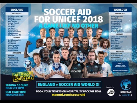 England XI vs Soccer Aid World XI