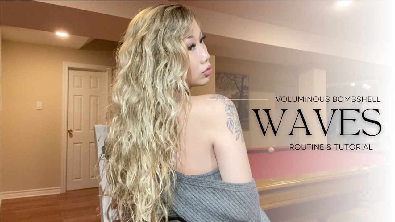 Voluminous Bombshell Waves Tutorial - YouTube