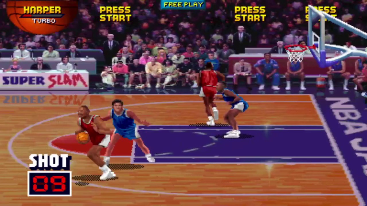 NBA Jam (Arcade) Game #2 of 27 - L.A. Clippers (Me) vs. Timberwolves ...