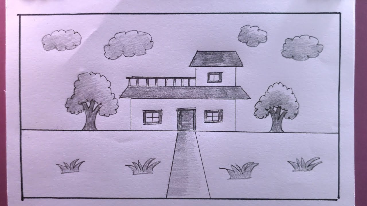 How to Draw My House/Easy House Drawing - YouTube
