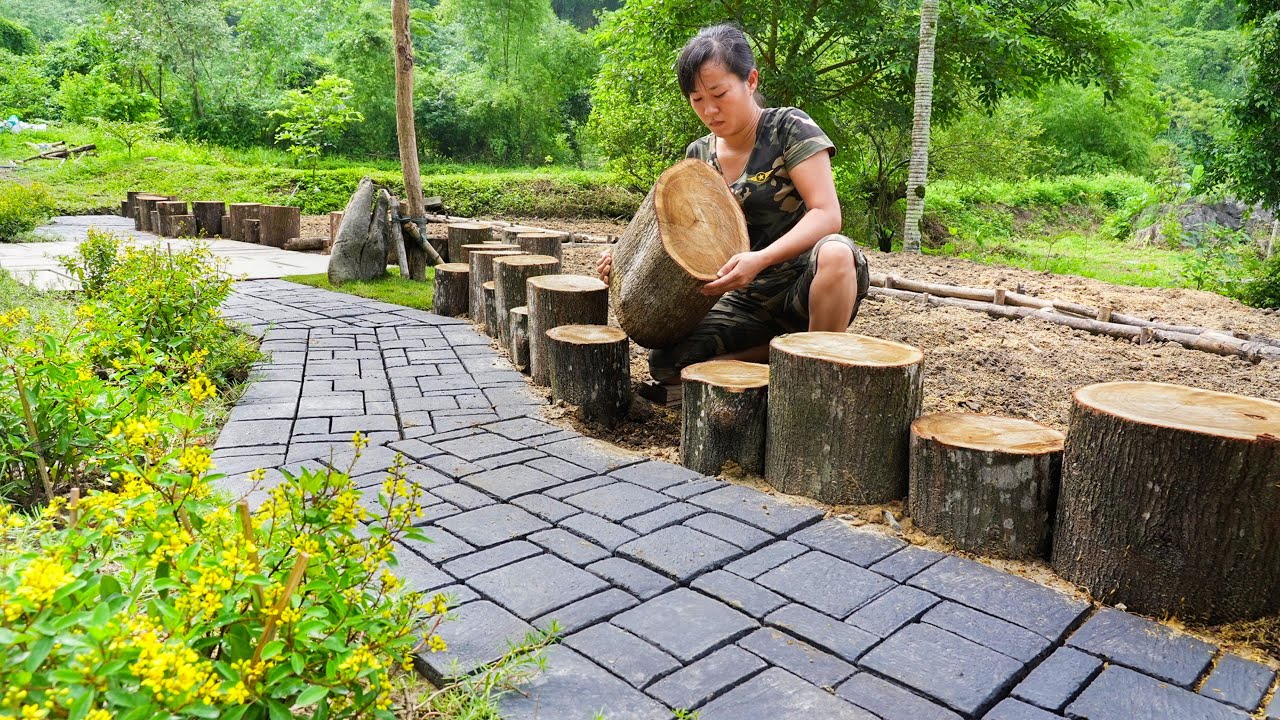 Making Large Wooden Decorative Fence - Build Stone Foundation/ Build ...