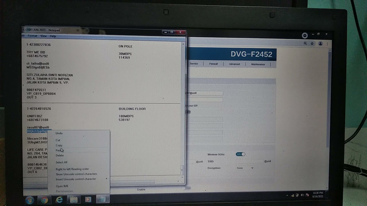 Cara Setting RG DLINK Model-F2452 untuk Unifi Fiber TM.(basic setting ...