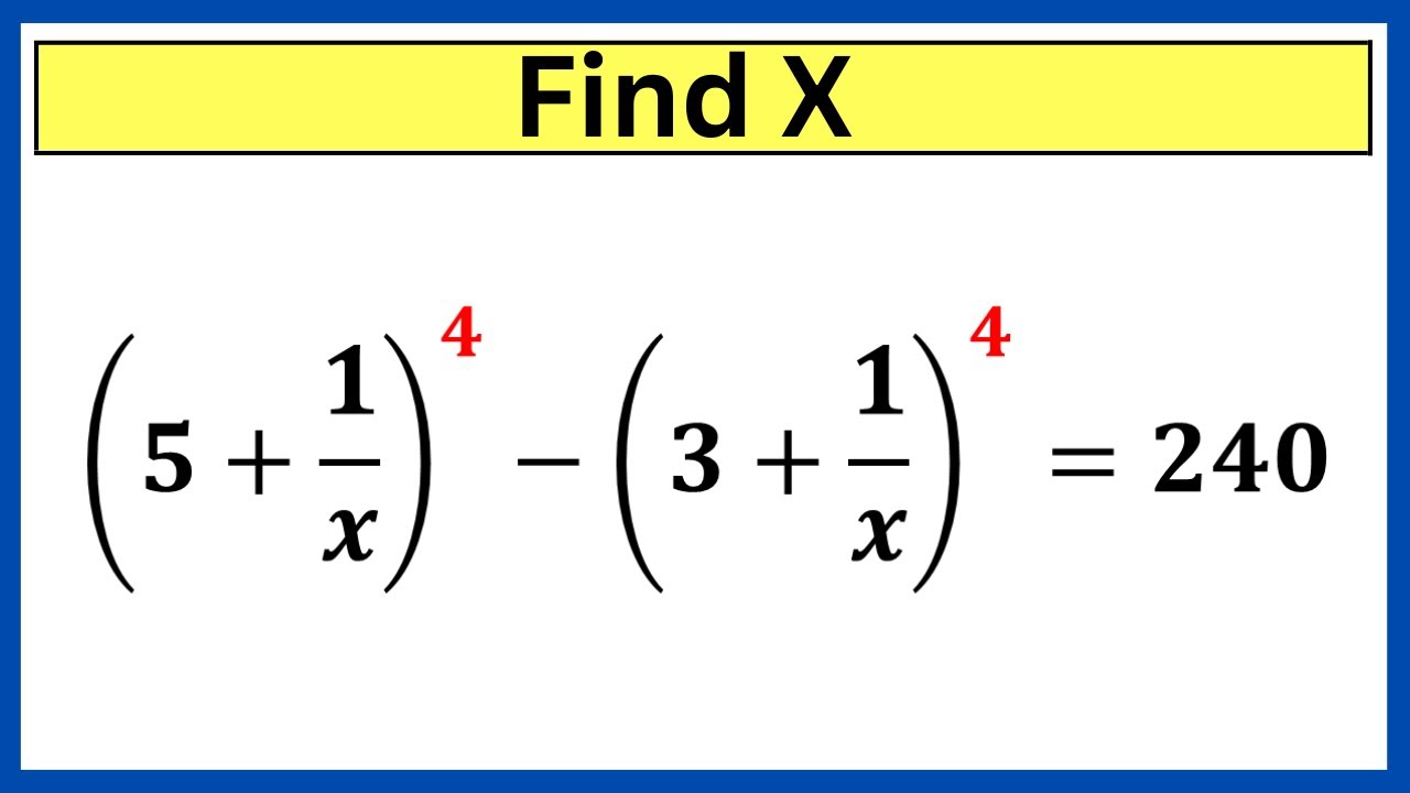 China | Can you solve? | A Nice math olympiad Algebra problem - YouTube
