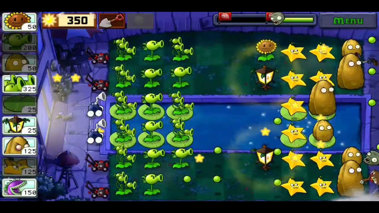 PLANTS VS ZOMBIES POOL NIGHT GAMEPLAY I AM JUST TO OP FOR THESE LEVELS ...