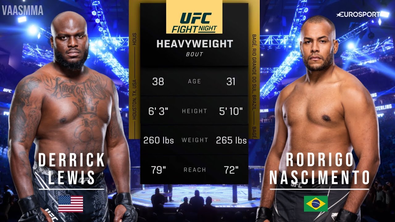 DERRICK LEWIS VS RODRIGO NASCIMENTO FULL FIGHT UFC ON ESPN 56 - YouTube